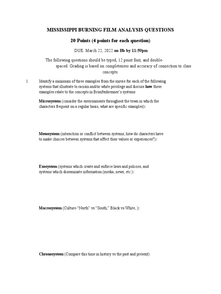 Mississippi Burning Film Analysis Guide | PDF | Concept | Communication