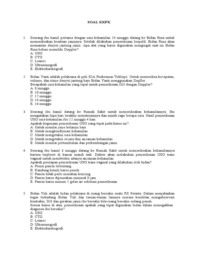 Soal KDK Part 2 | PDF