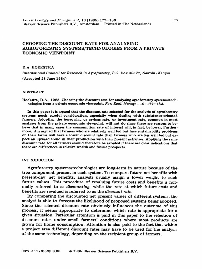 choosing-the-discount-rate-for-analysing-a-g-r-o-f-o-r-e-s-t-r-y