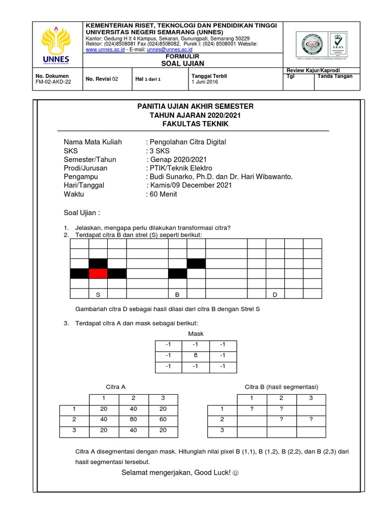 Budi-Soal Uas PCD - 21 | PDF