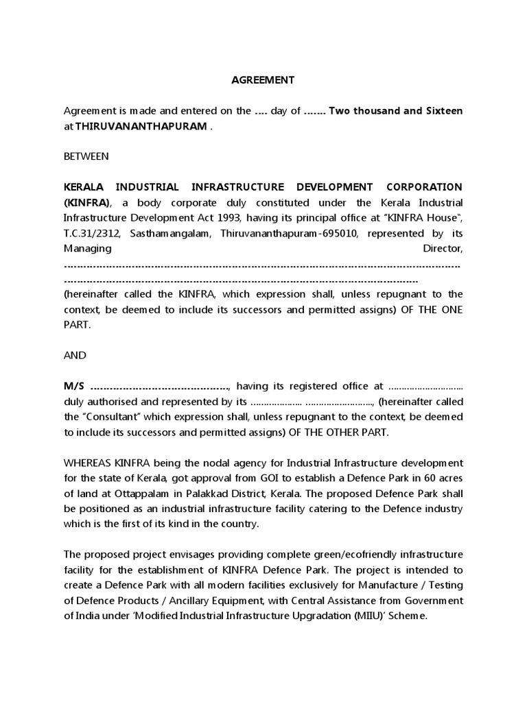 KINFRA Defence Contract For PMC | PDF | Infrastructure | Business