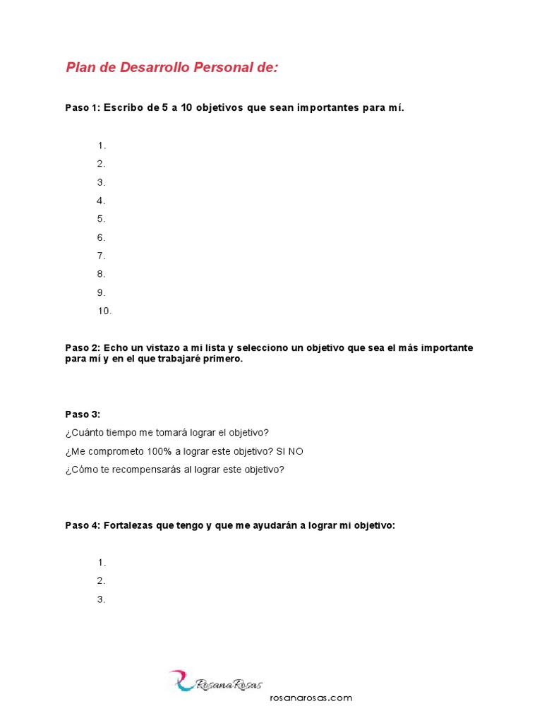Plan de Desarrollo Personal | PDF