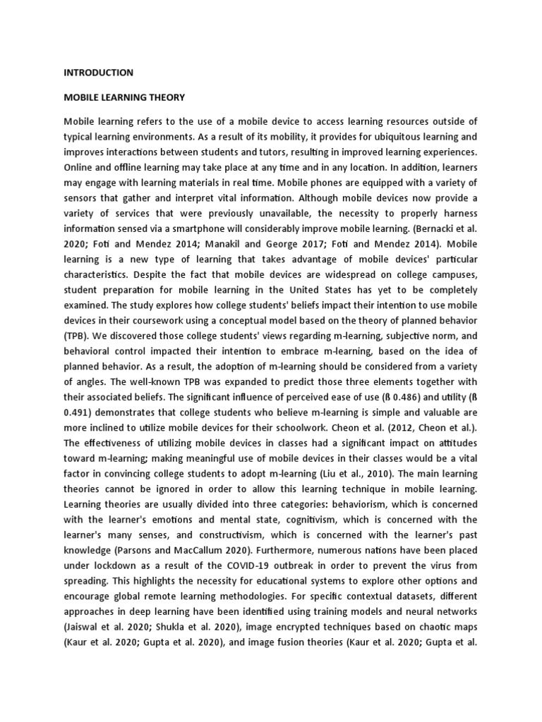 Mobile Learning Theory | PDF | Learning | Educational Technology
