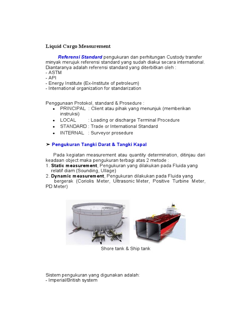 Liquid Cargo Measurement | PDF