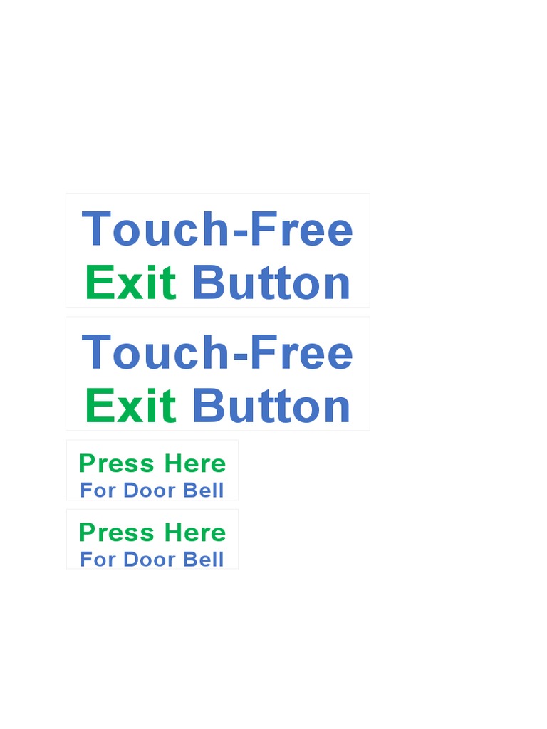 Touch-Free Button Touch-Free Button: Exit Exit | PDF