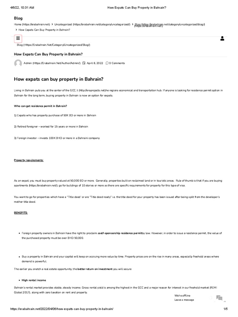 How Expats Can Buy Property in Bahrain | PDF | Lease | Renting