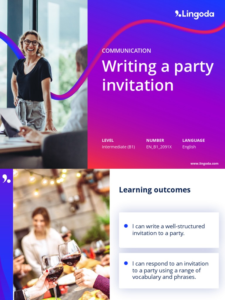 Writing A Party Invitation | PDF