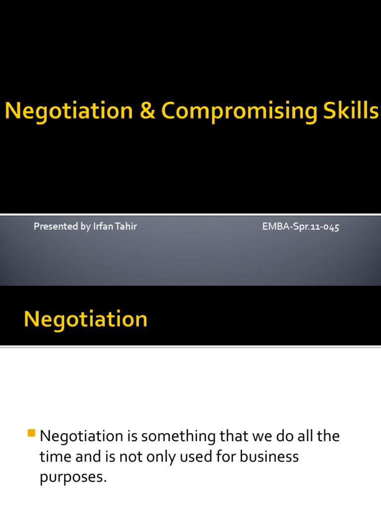 Negotiation & Compromising Skills Presentation | PDF