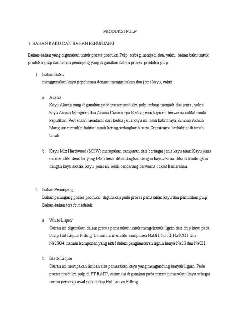Bahan Dan Hasil Produksi Pulp Dan Rayon | PDF