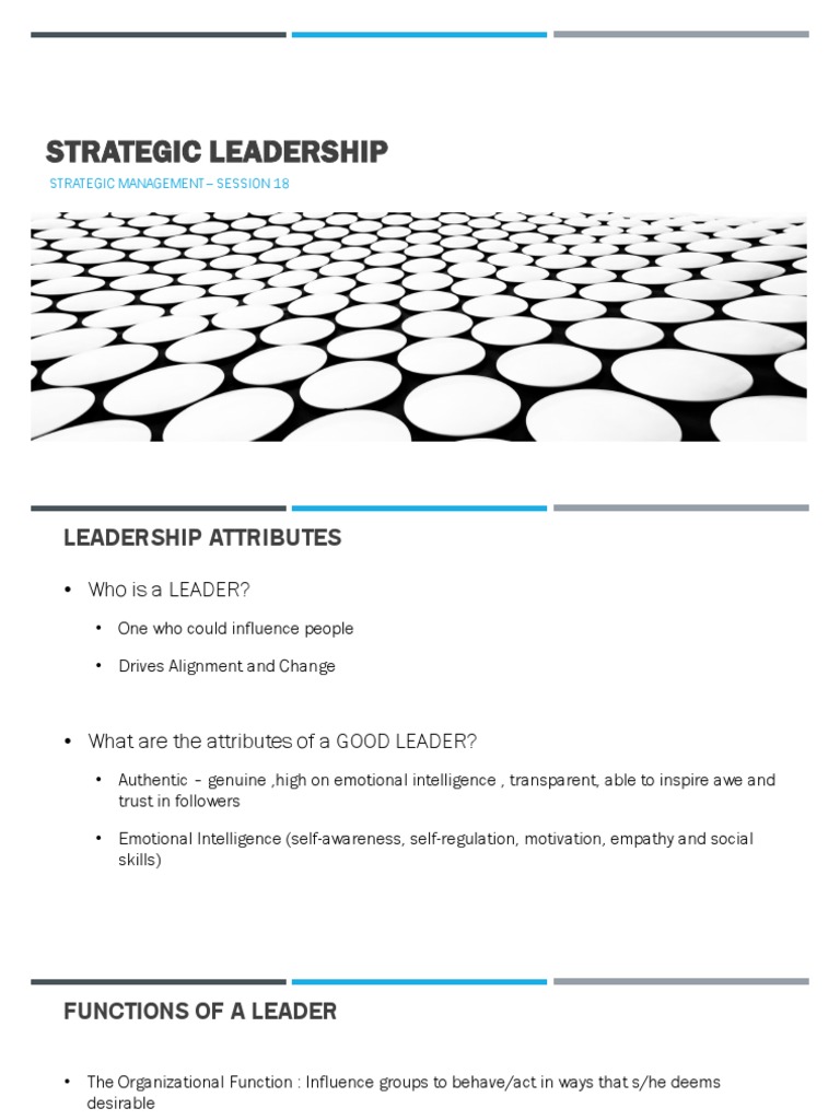 Session 18 - Strategic Leadership | PDF
