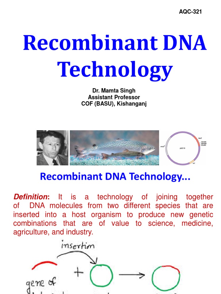 Recombinant Dna Technology - 1 | PDF | Plasmid | Molecular Cloning