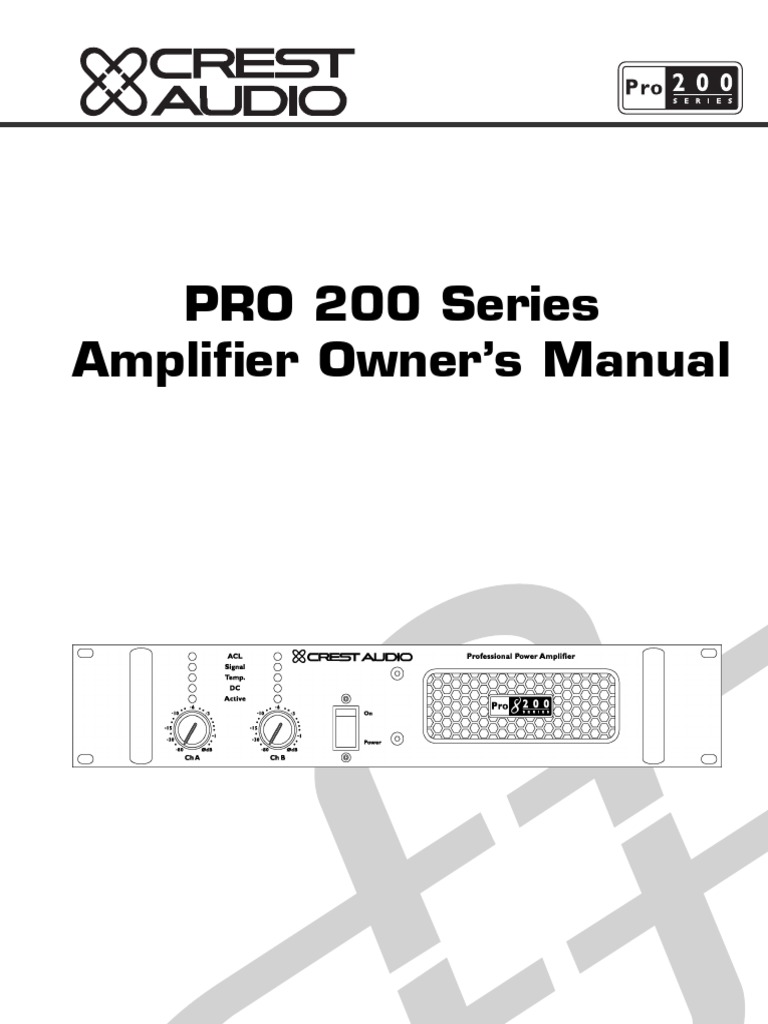 Crest Audio Pro 9200 Series Manual English | PDF | Électrotechnique ...