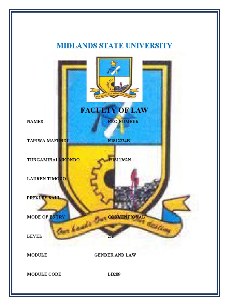 Midlands State University: Faculty of Law | PDF