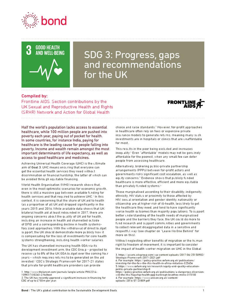SDG 3: Progress, Gaps and Recommendations For The UK | PDF | Department ...