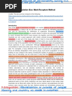 Estimating Population Size, Mark-Recapture | PDF