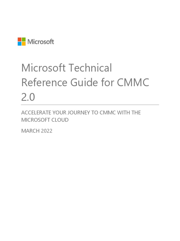 Microsoft Technical Reference Guide For CMMC v2 - (Public Preview ...