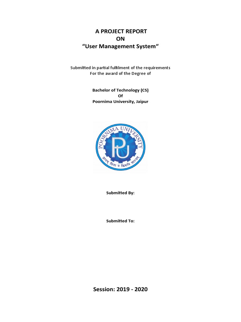 A Project Report ON "User Management System" | PDF | Software Testing ...