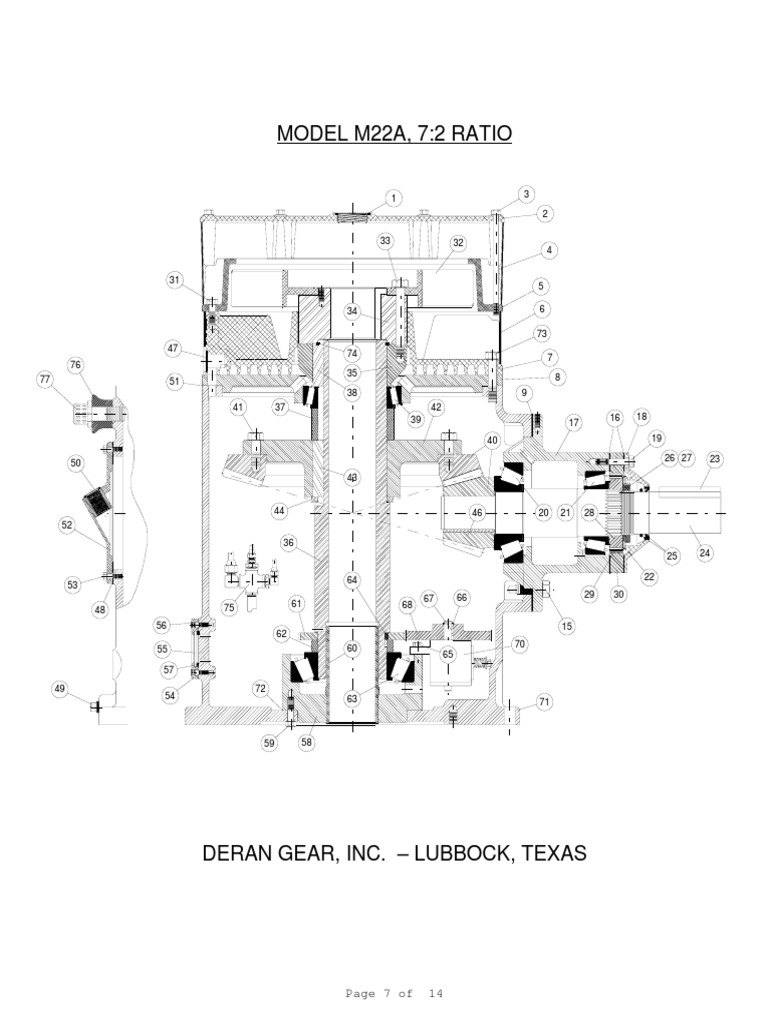 Plano - Partes - M22A Ratio 7-2, Fg1 | PDF | Gear | Pump