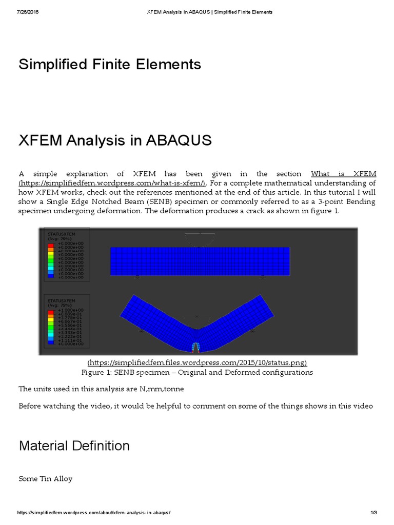 XFEM SENB Analysis in ABAQUS | PDF | Finite Element Method | Fracture