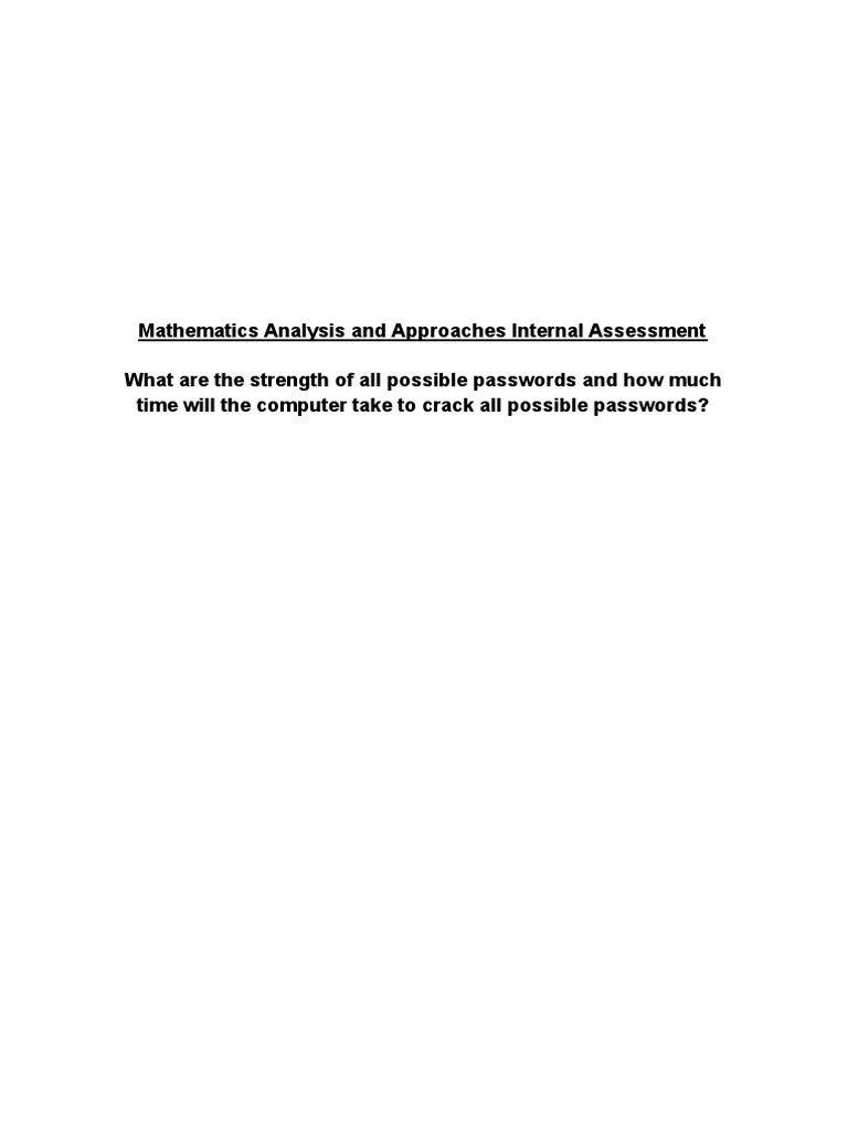 Math IA Final Draft New | PDF | Password | Cyberspace