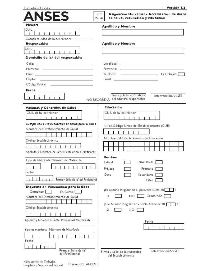Formulario 147 | PDF | Certificado de nacimiento