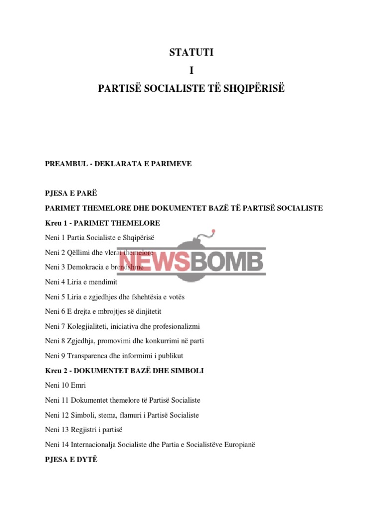 Draft Statuti PS | PDF