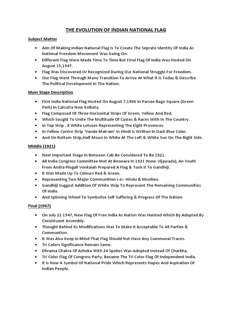 The Evolution of Indian National Flag | PDF | Indian Religions