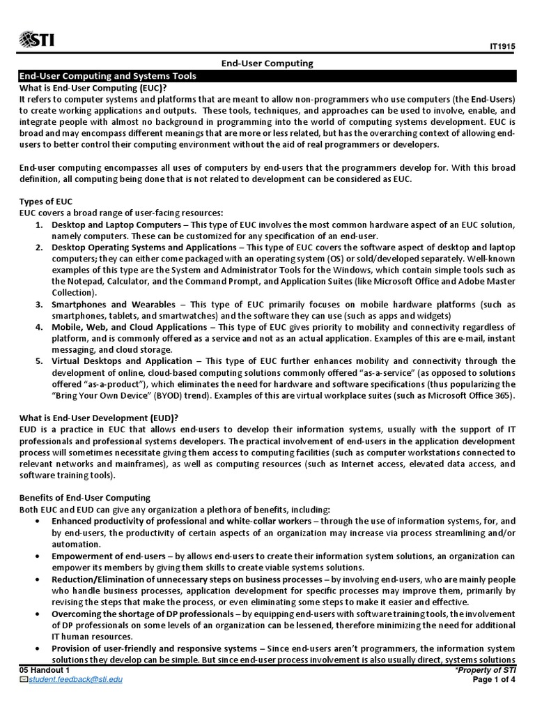 05 Handout 1 | PDF | Application Software | Software