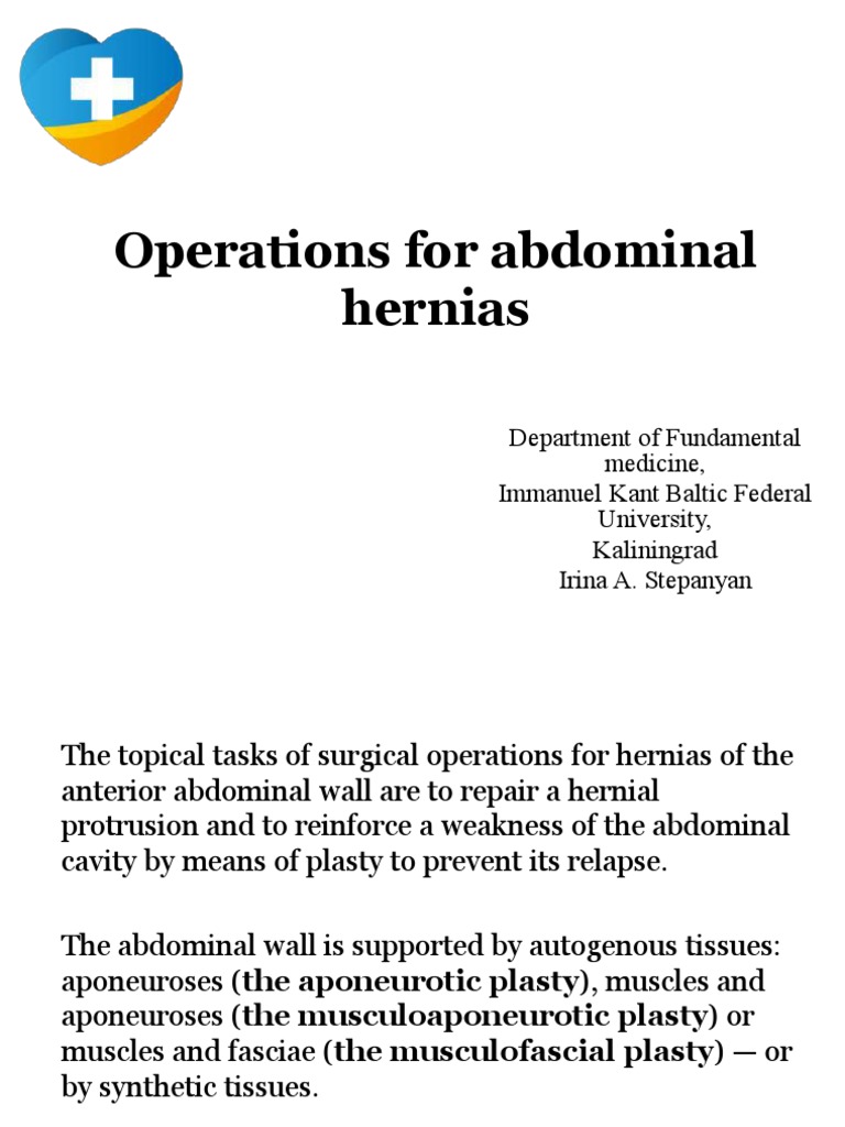 Operations For Abdominal Hernias | PDF