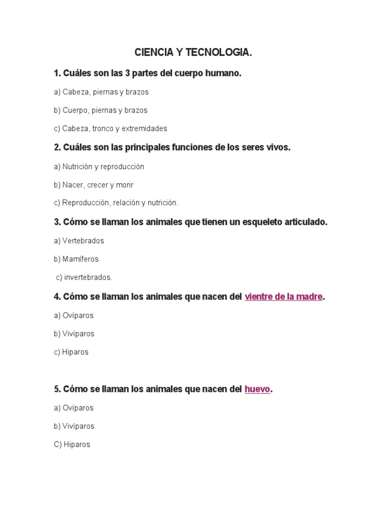 CIENCIA Y TECNOLOGIA Tercer Grado | PDF