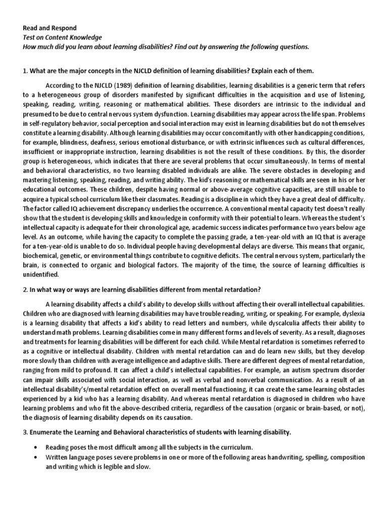 Test On Content Knowledge How Much Did You Learn About Learning ...