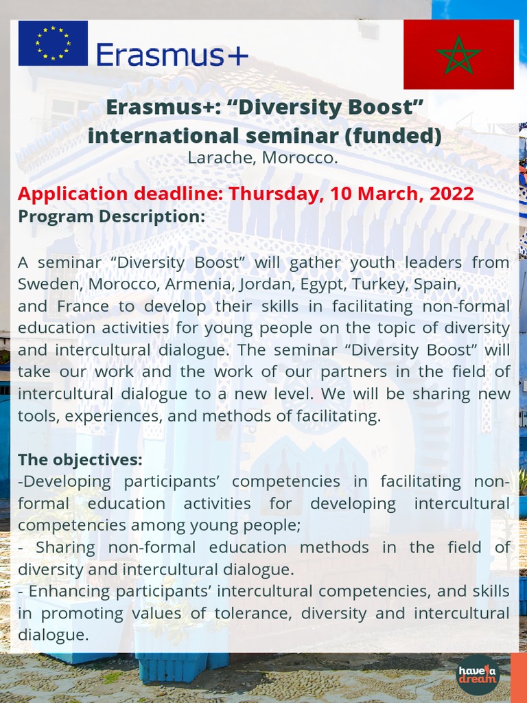 Diversity Boost International Erasmus - Seminar - Infopack | PDF