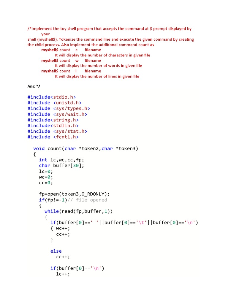Toy Shell | PDF | Computer File | Parameter (Computer Programming)
