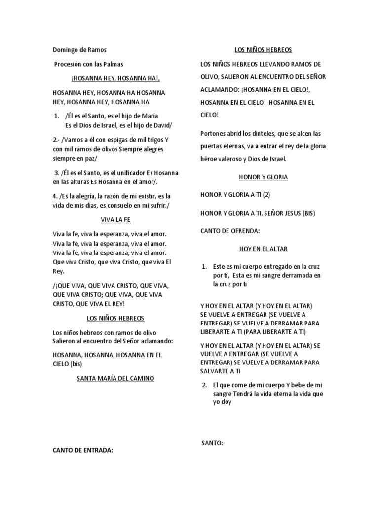 Cantos Semana Santa 2022 | PDF | eucaristía | Cristo (título)