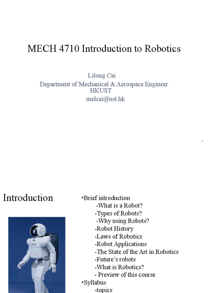 Chapter 1 Introduction To Robotics | PDF | Kinematics | Robotics Chapter 1 Introduction To Robotics | PDF | Kinematics | Robotics