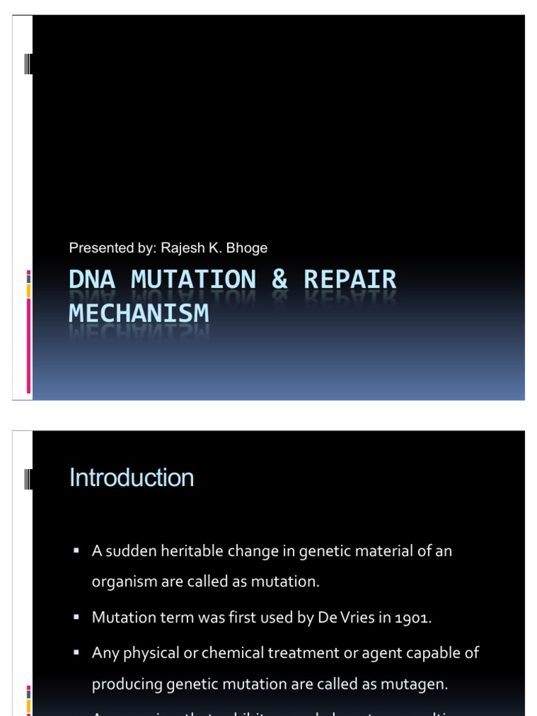 Dna Mutation & Repair Mechanism | PDF | Mutagenesis | Dna Repair