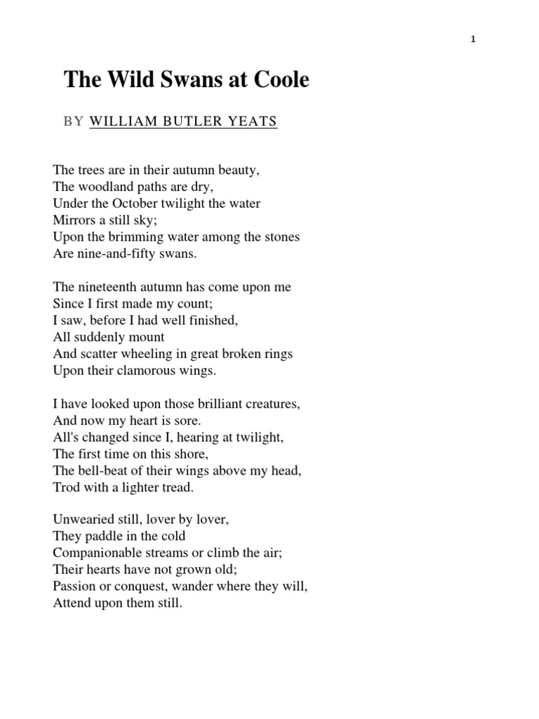 The Wild Swans at Coole | PDF