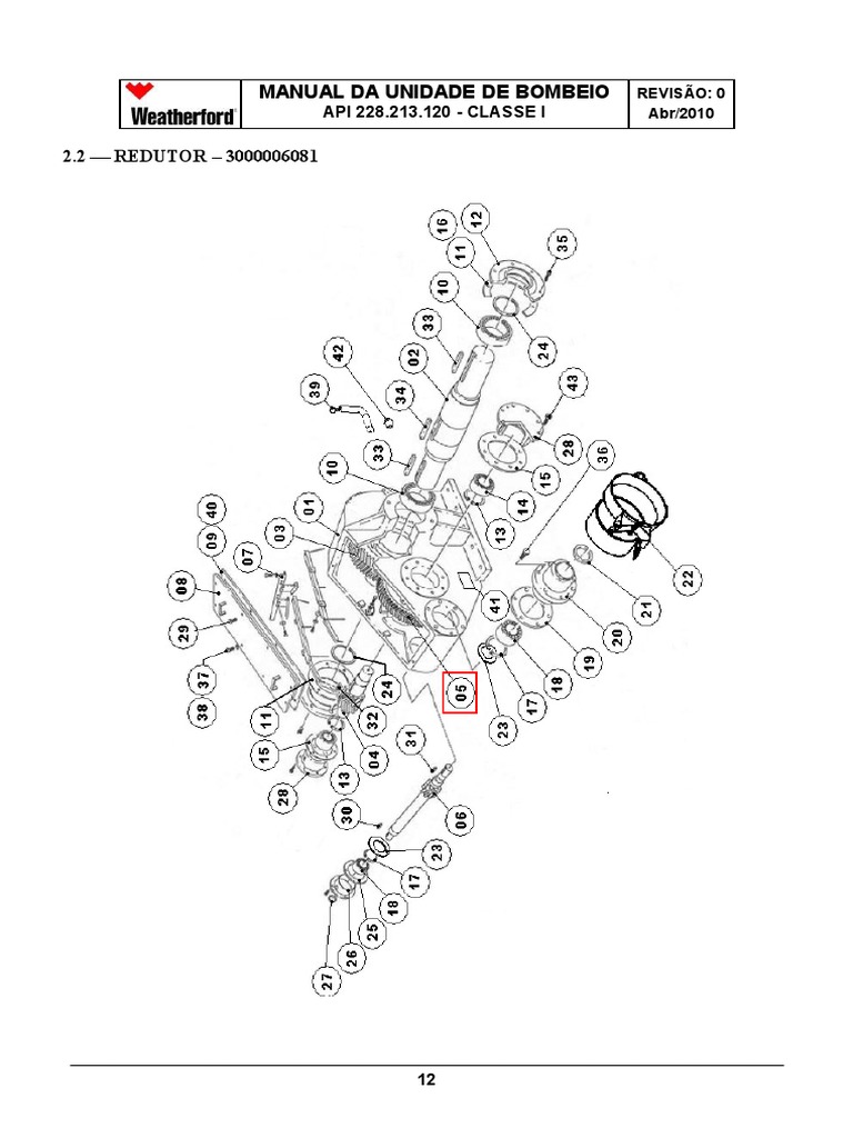 Manual Da Unidade de Bombeio: 2.2 REDUTOR 3000006081 | PDF