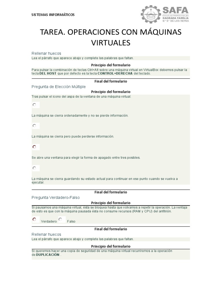 Operaciones Con Máquinas Virtuales - JF | PDF | Máquina virtual ...