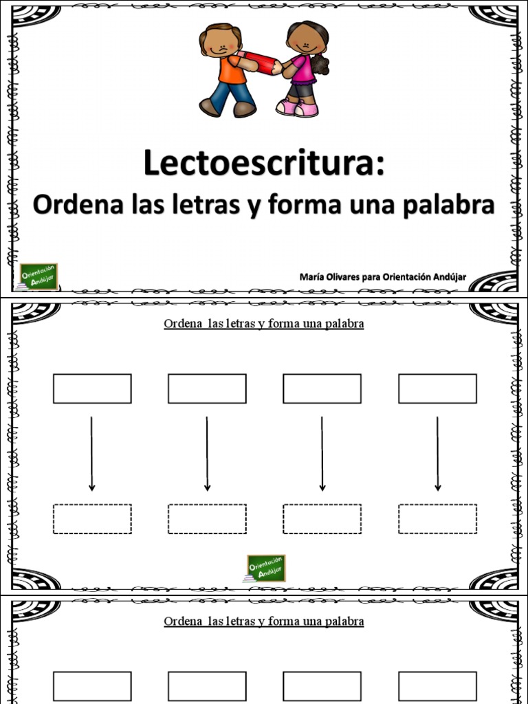 Lectoescritura Ordenar Letras | PDF