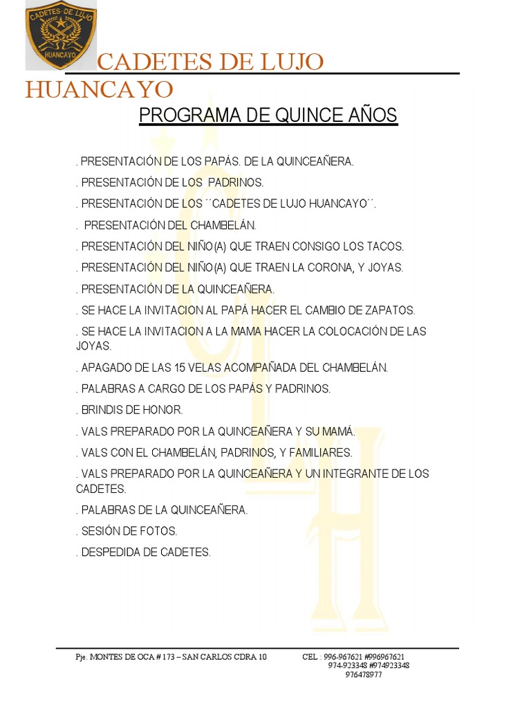 Programa de XV Años Nikol | PDF