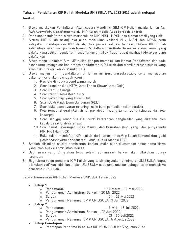 Alur Pendaftaran KIP-K Merdeka | PDF