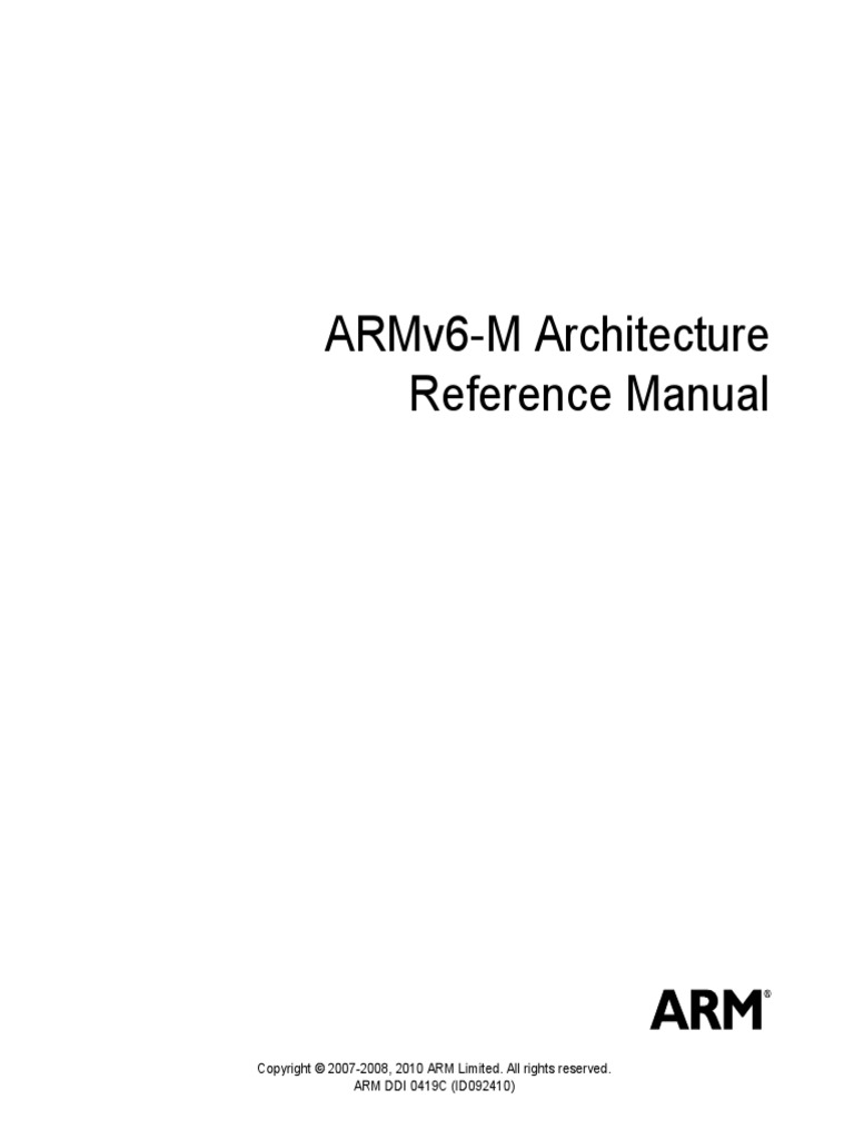 ARMv6-M Architecture Reference Manual | PDF | Arm Architecture ...