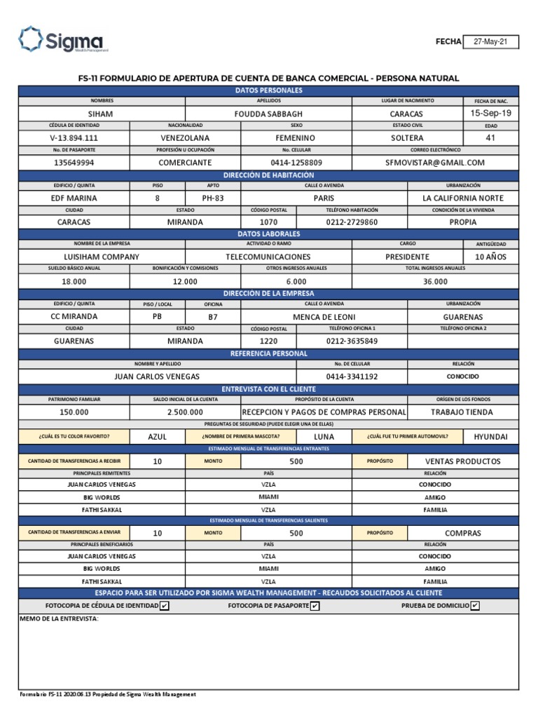 Formulario Sigma | PDF