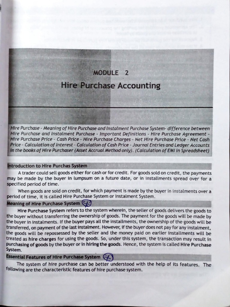 Hire Purchase Thoery and Sums Textbook | PDF