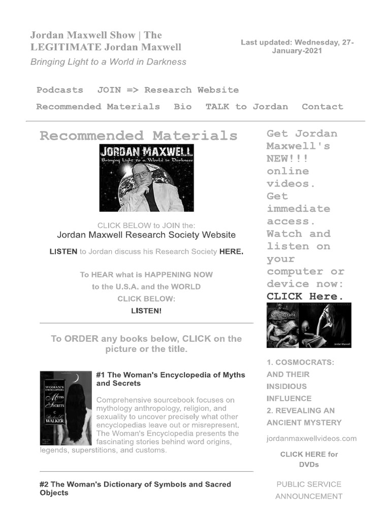 Jordan Maxwell Reccomends | PDF