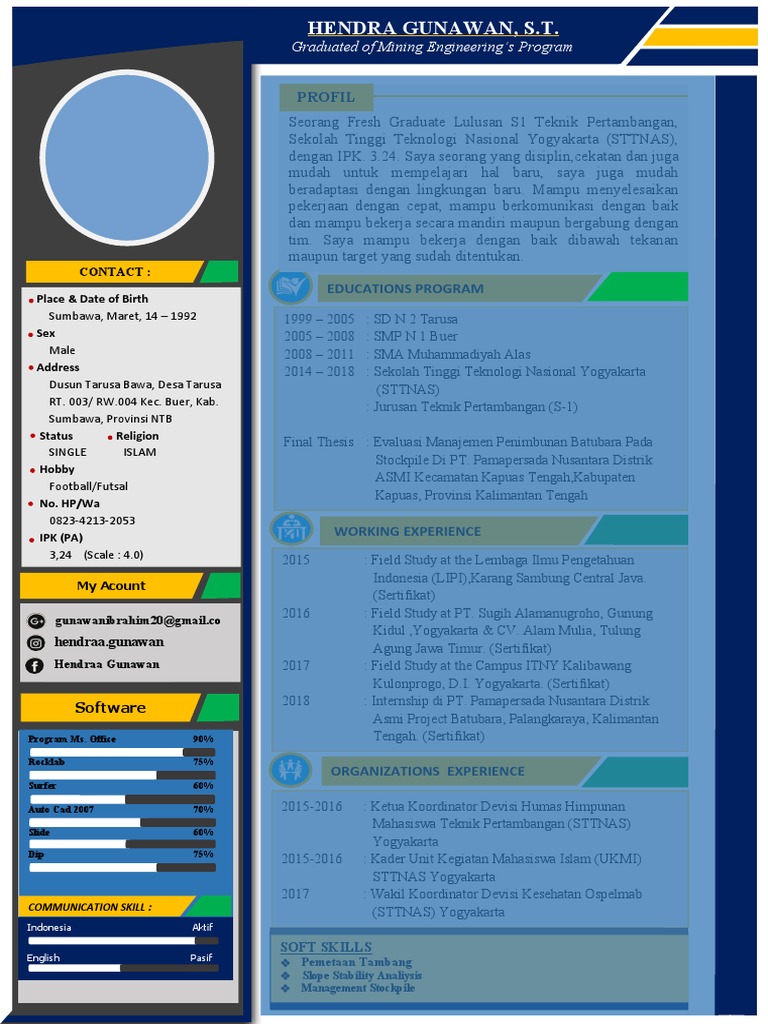 Curriculum Vitae Hendra Gunawan | PDF