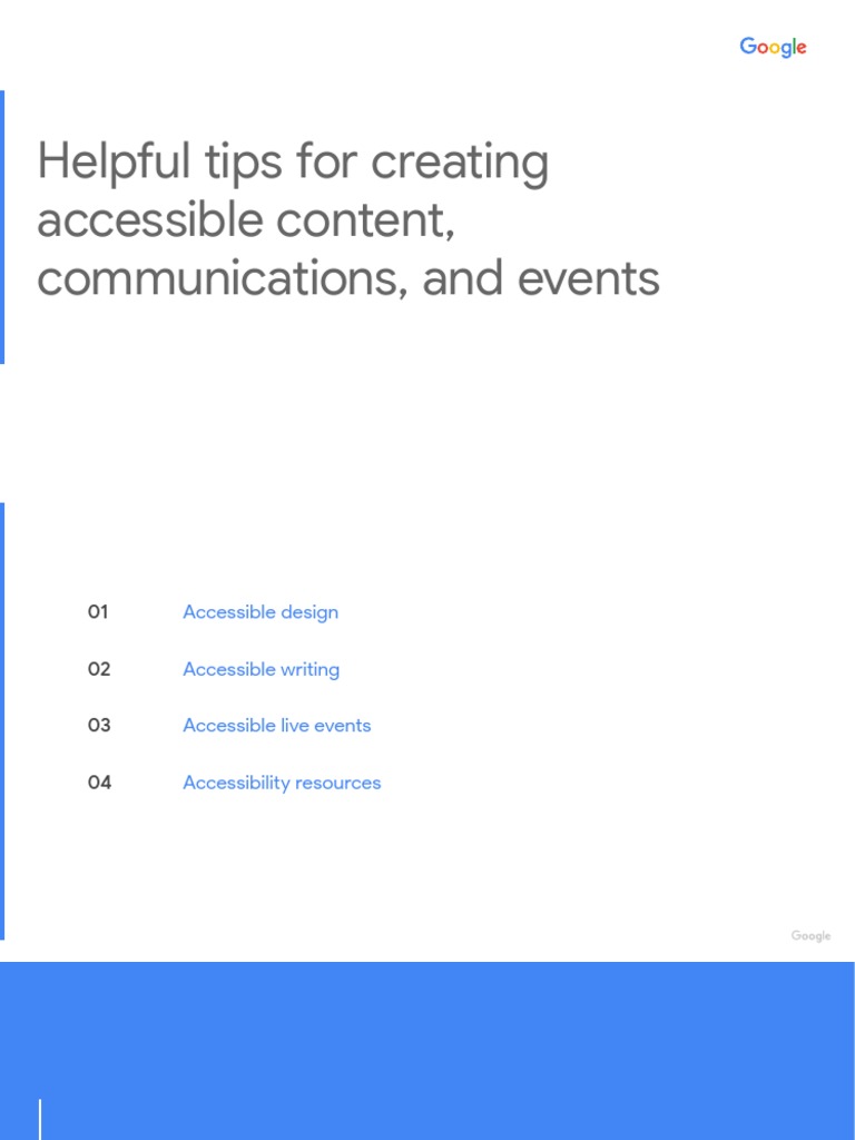 Tips For Accessible Content | PDF | Accessibility | Visual Impairment