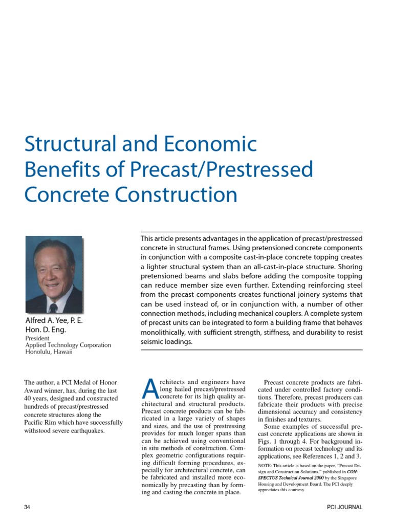 Structural and Economic Benefits of Precast Prestressed Concrete Construction | PDF | Precast ...