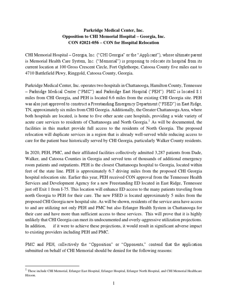 Parkridge Opposition Statement | PDF